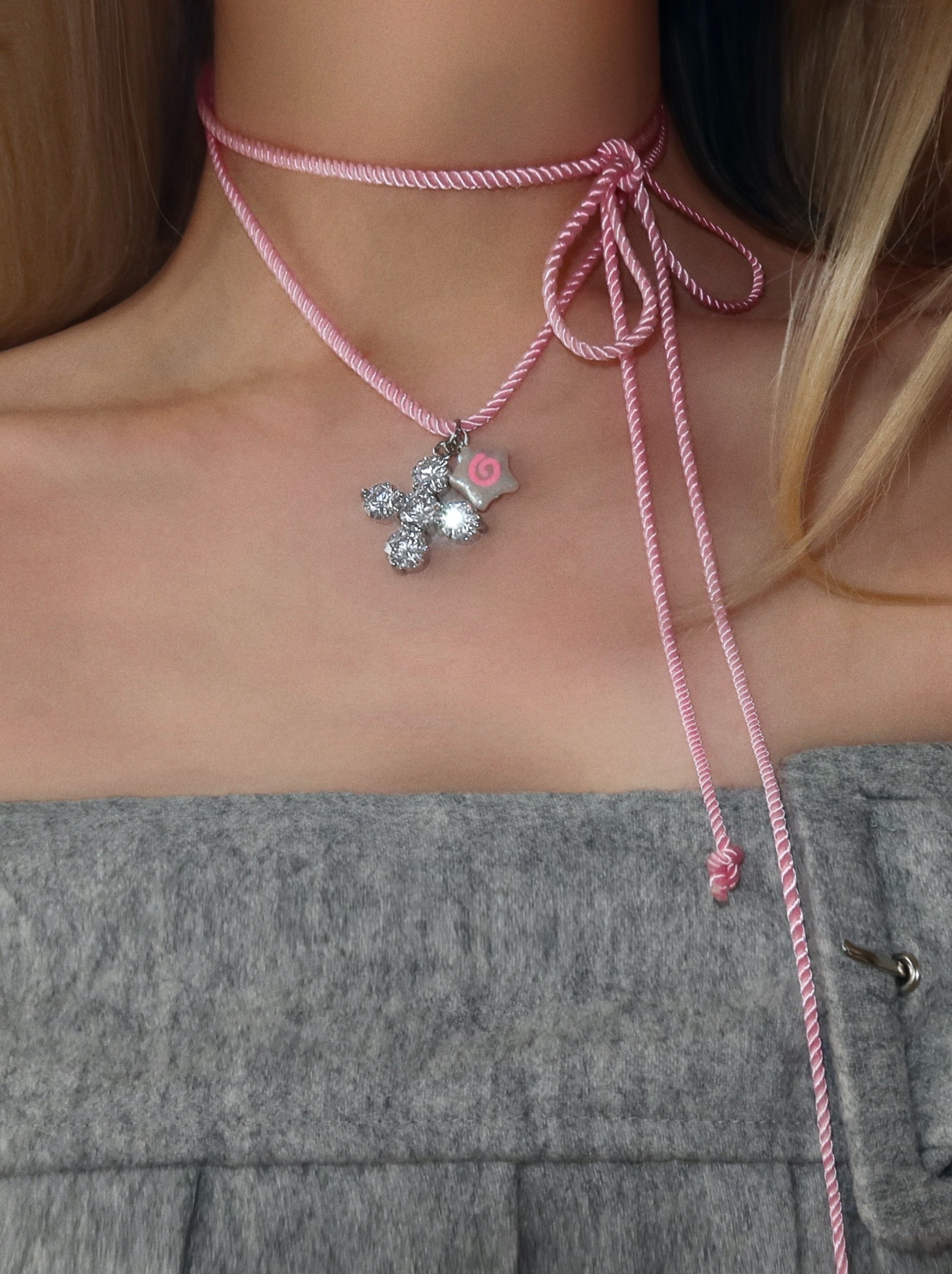 Pink wrap choker store